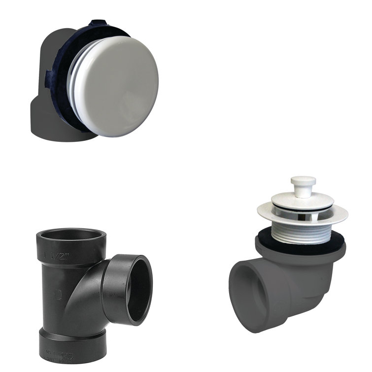 Westbrass Plumber's Pack 14" Tip-Toe Bathtub Leg Drain Assembly with No ...