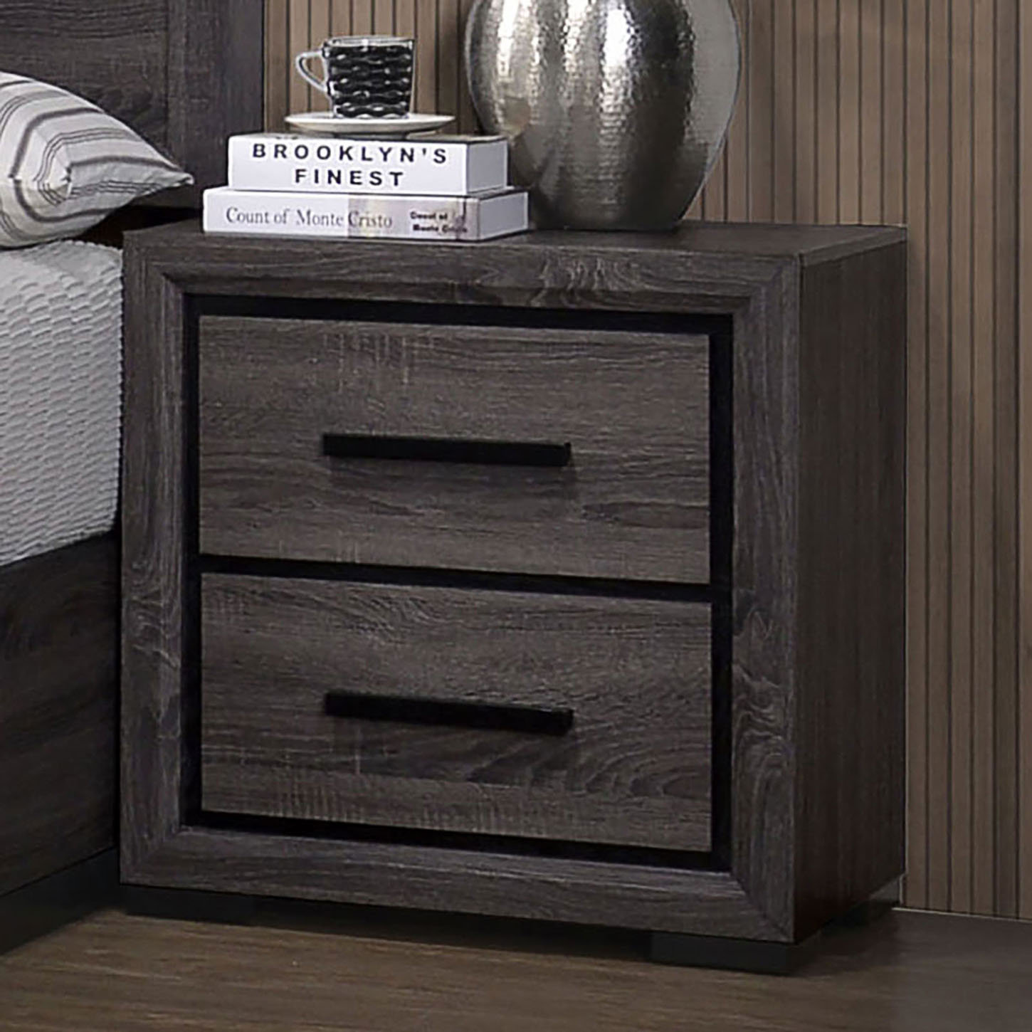 Lark Manor™ Nightstand, 2-Drawers Bedside Table, Modern Night Stand ...