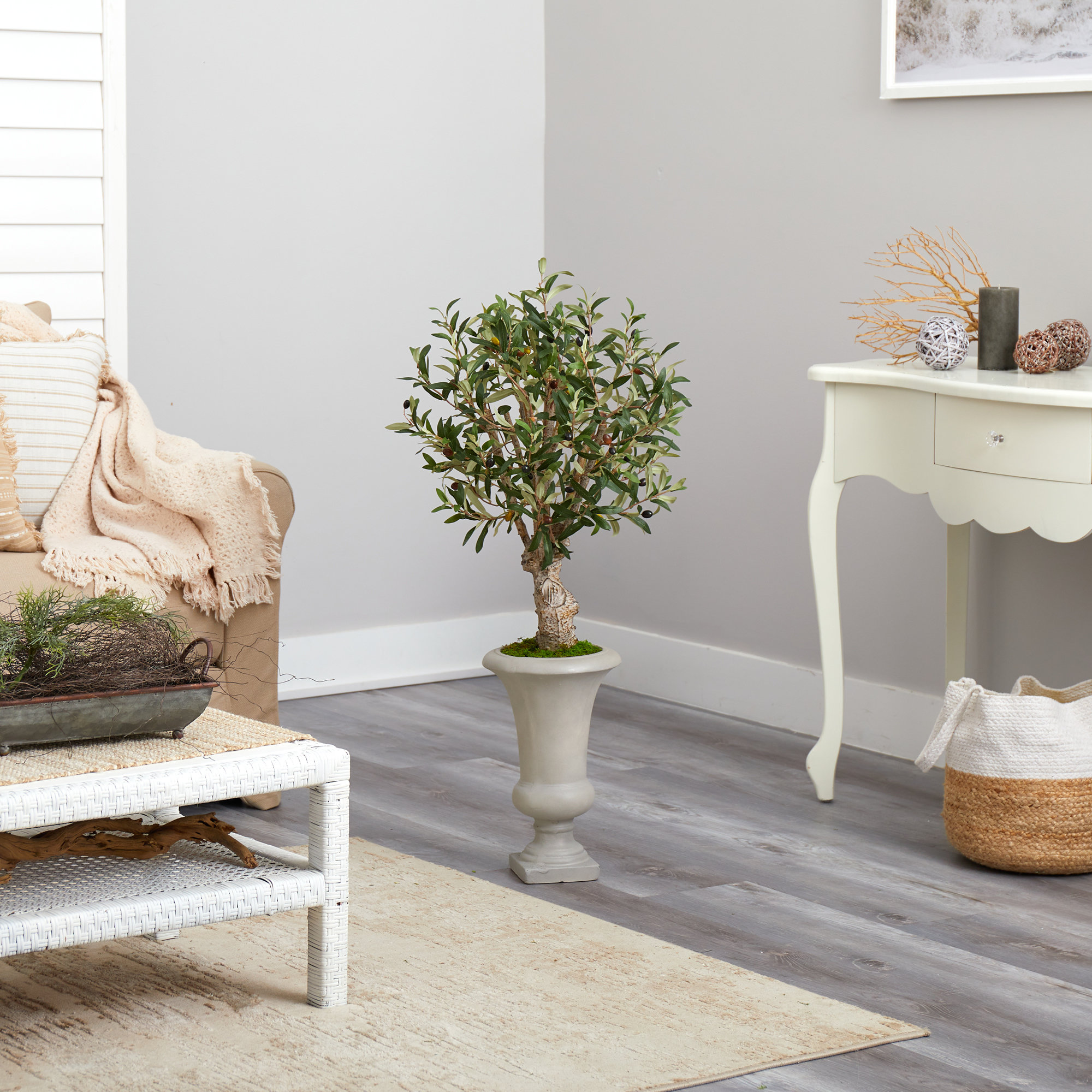 Primrue 42" Artificial Olive Tree in Urn | Wayfair