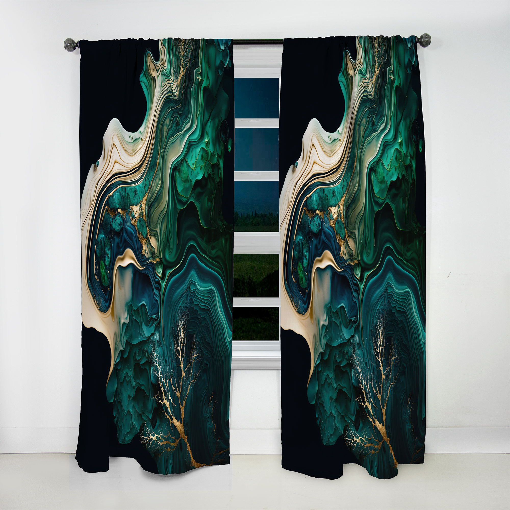 Design Art Abstract Geode Marble I - Abstract Marble Curtain - Velvet ...