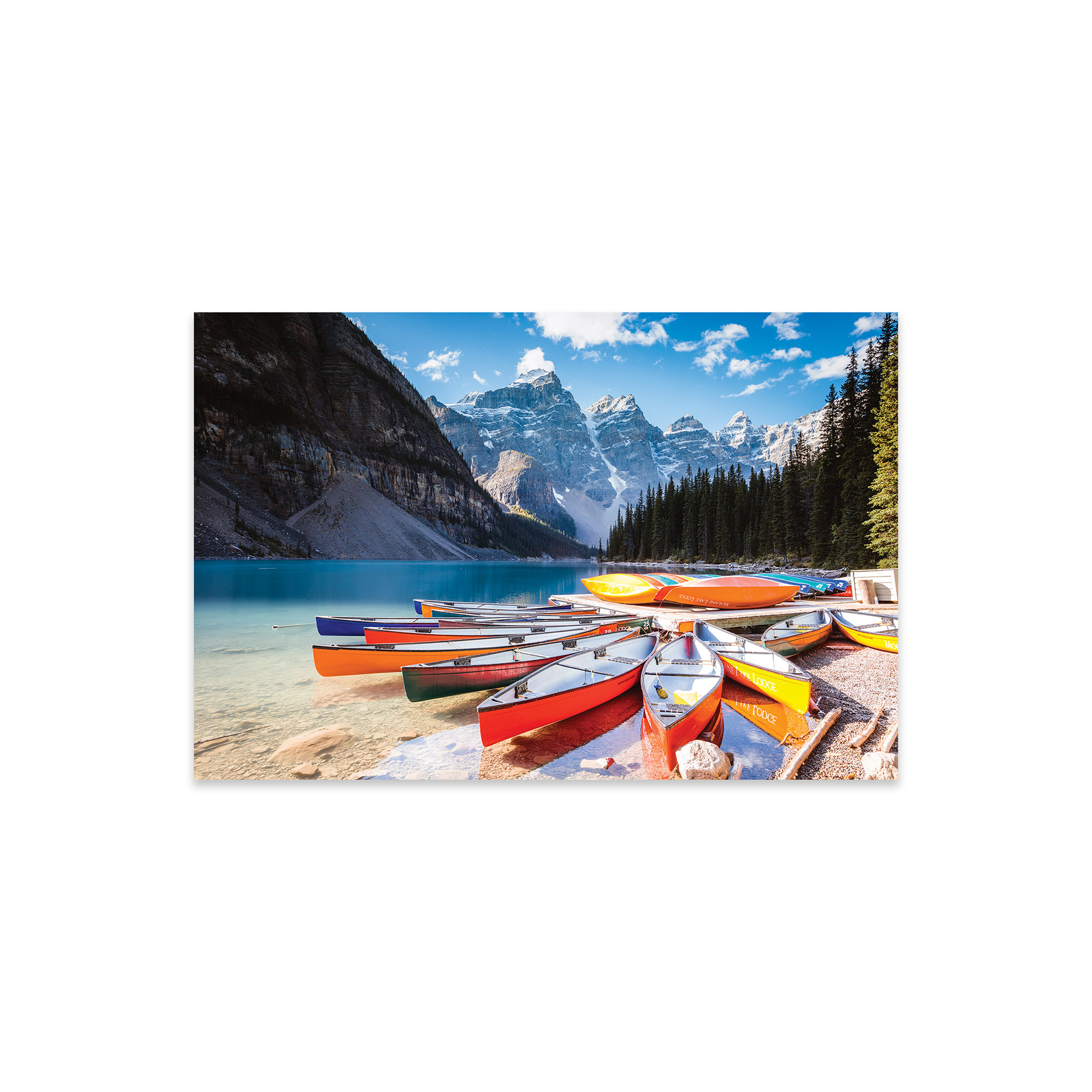 Breakwater Bay Canoes, Moraine Lake On Plastic/Acrylic by Matteo ...