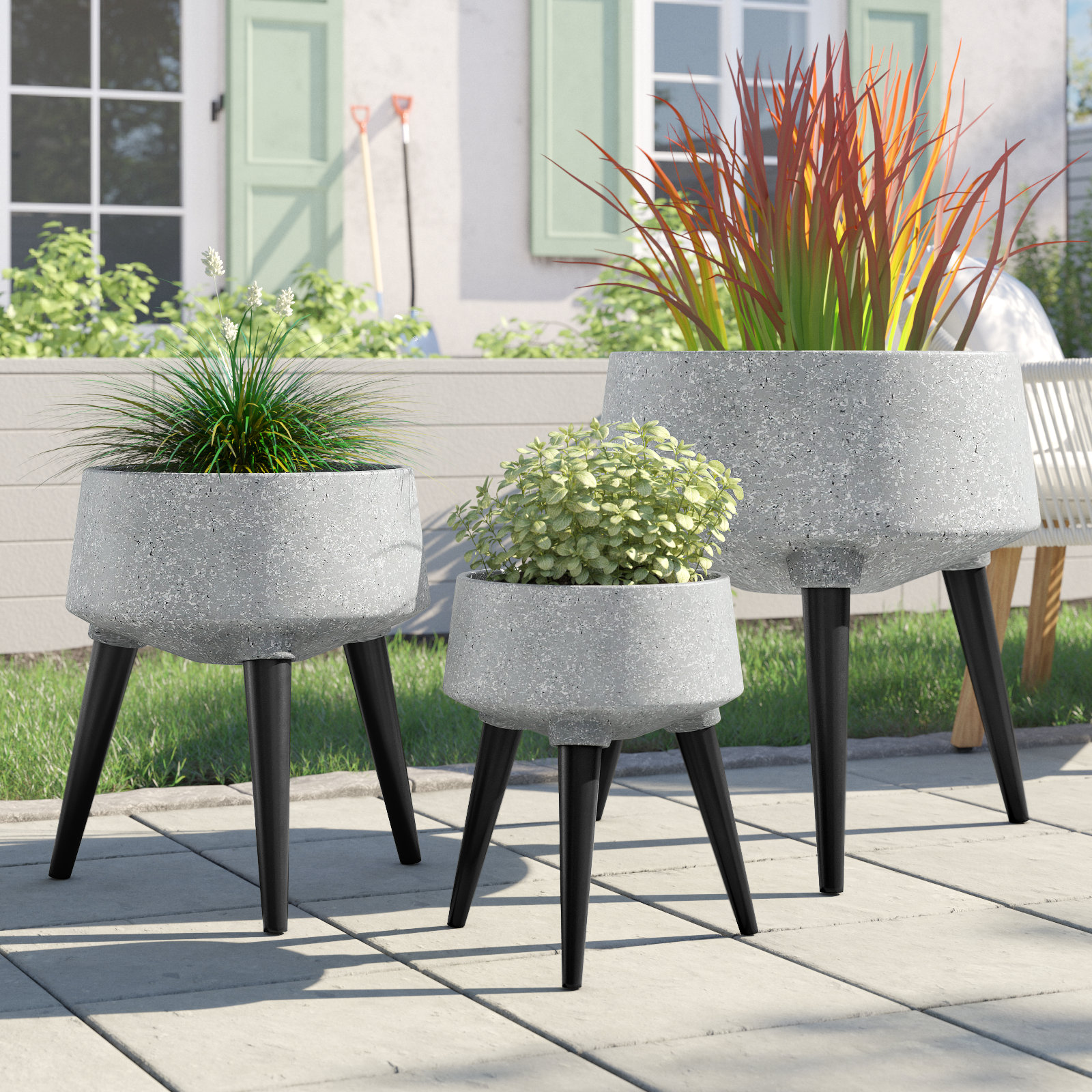 Wade Logan Anferney 3-Piece Cement Pot Planter Set - Wayfair Canada
