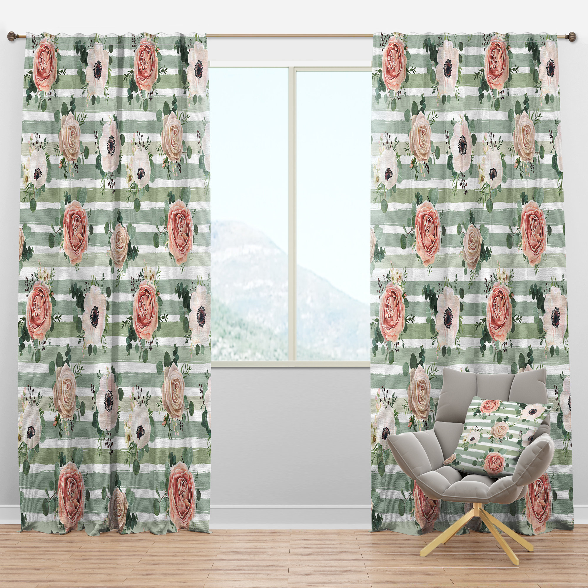 Design Art Floral Retro Pattern V - Abstract Mid-Century Modern Semi ...