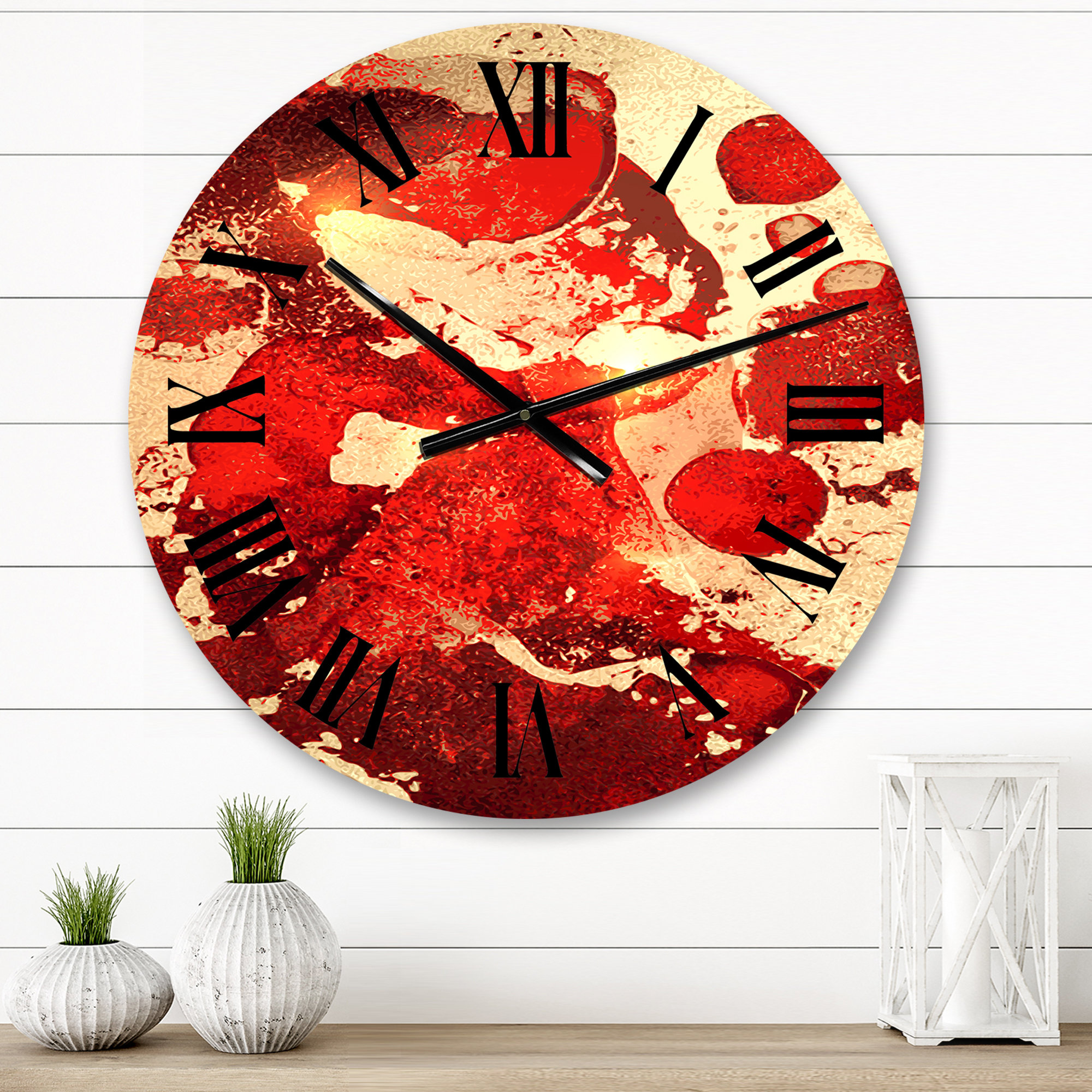 East Urban Home Glam Fluid Marble Compositions VIII Wall Clock | Wayfair