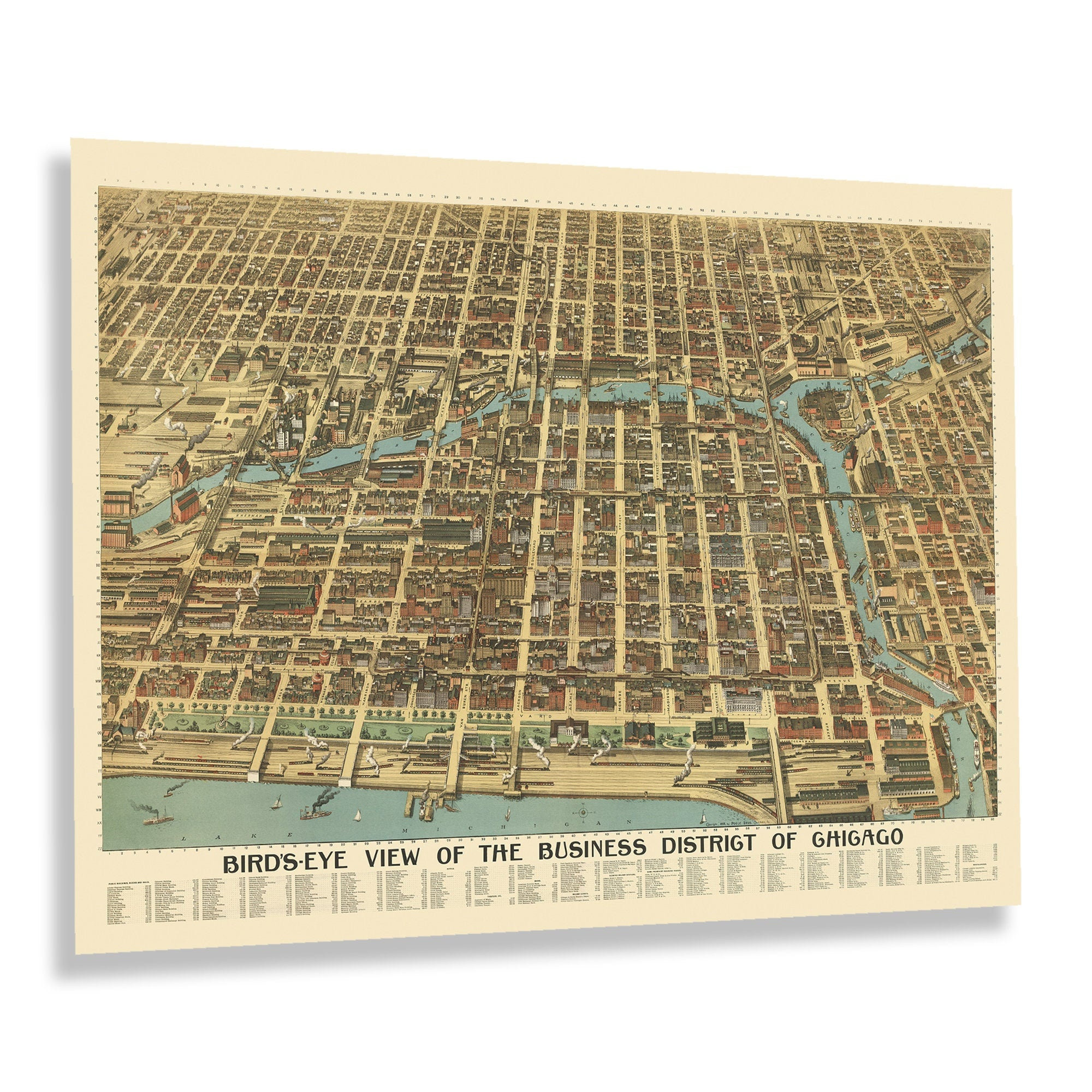 Winston Porter " 1898 Business District Of Chicago Illinois Map Poster ...
