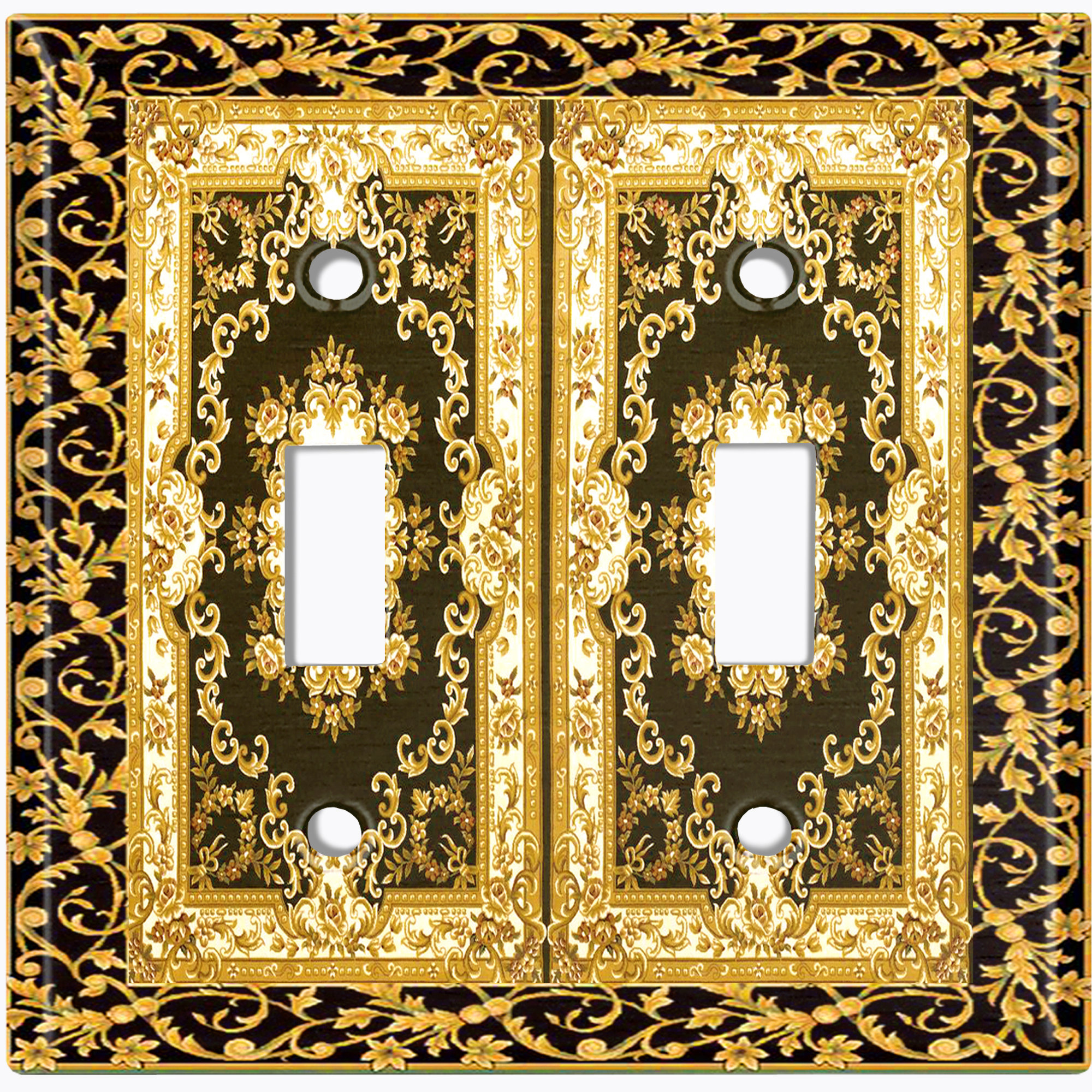 WorldAcc Metal Light Switch Plate Outlet Cover (Elegant Flower White ...