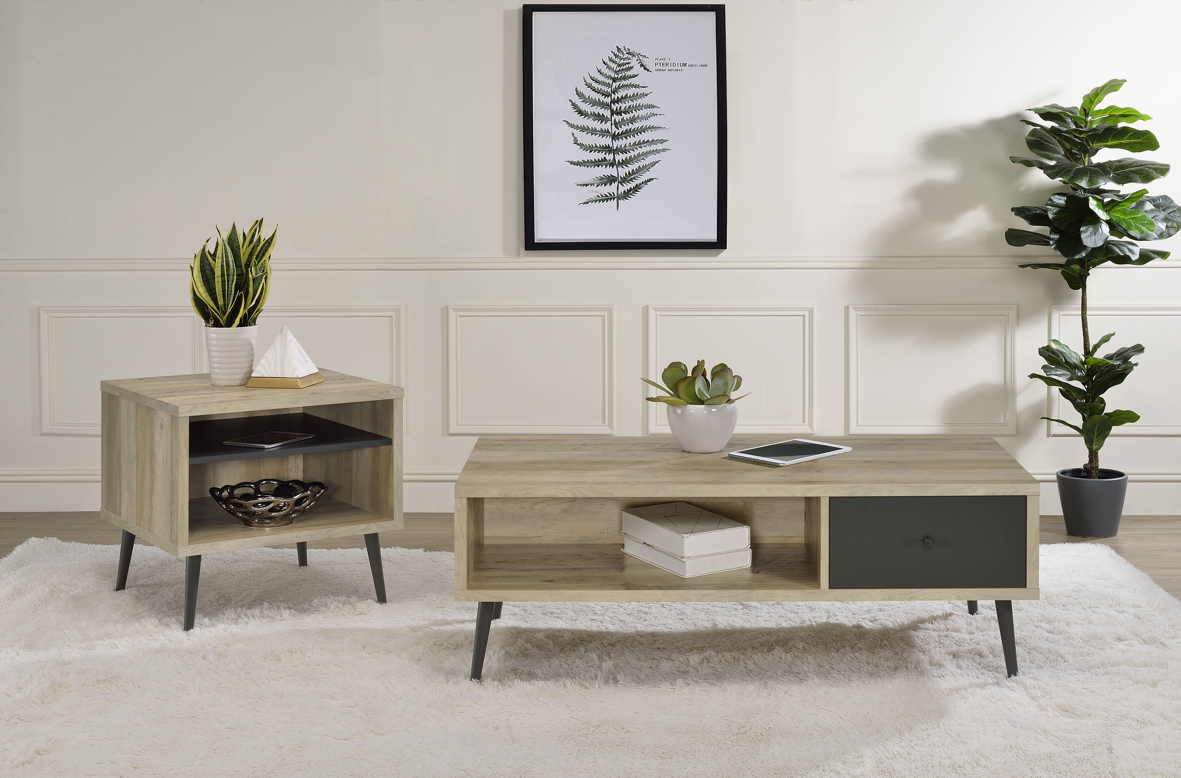 George Oliver Fernandes Coffee And End Table Set Distressed Pine ...