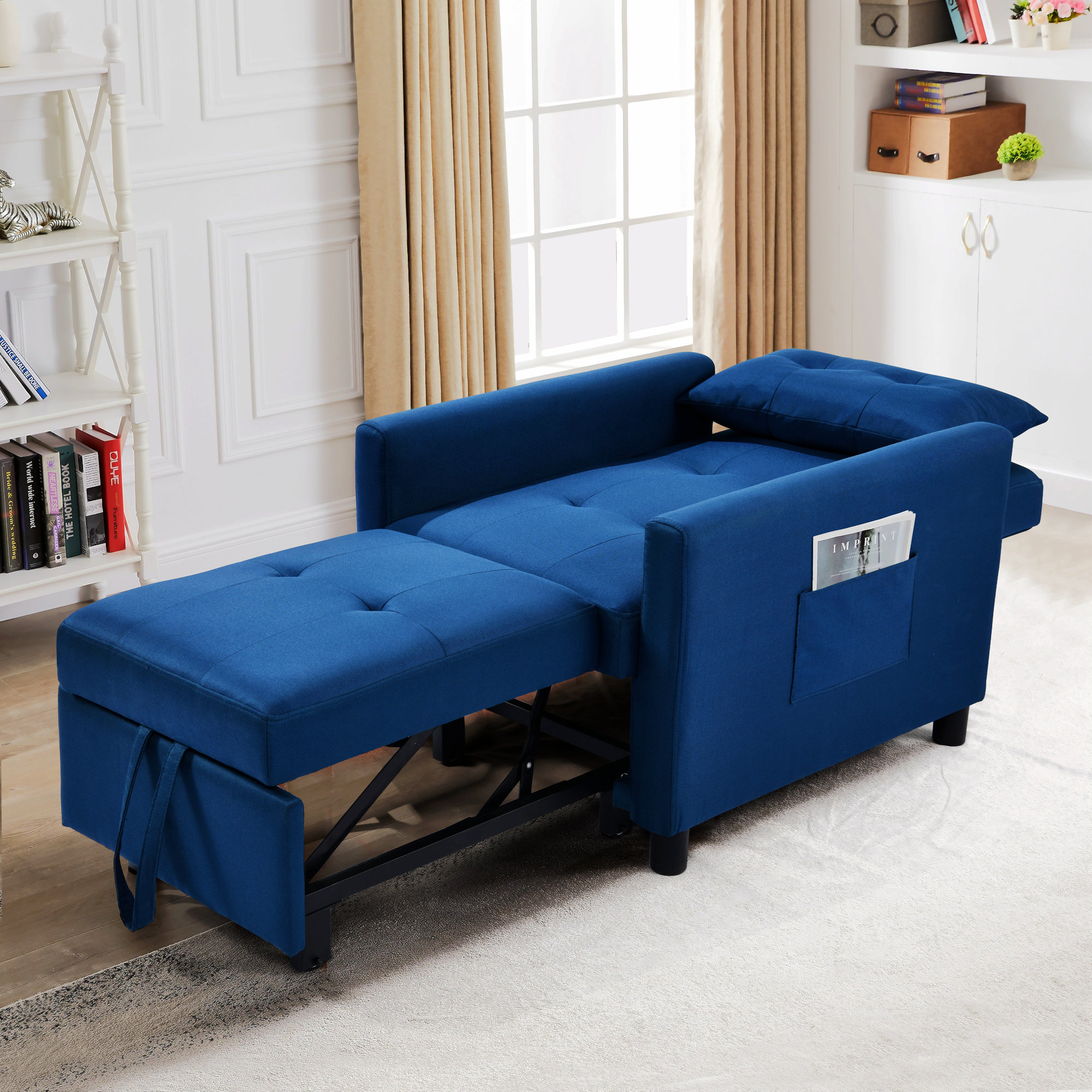 Mercer41 Canapé-lit simple avec canapé-lit et coussin lombaire 1 pièce ...