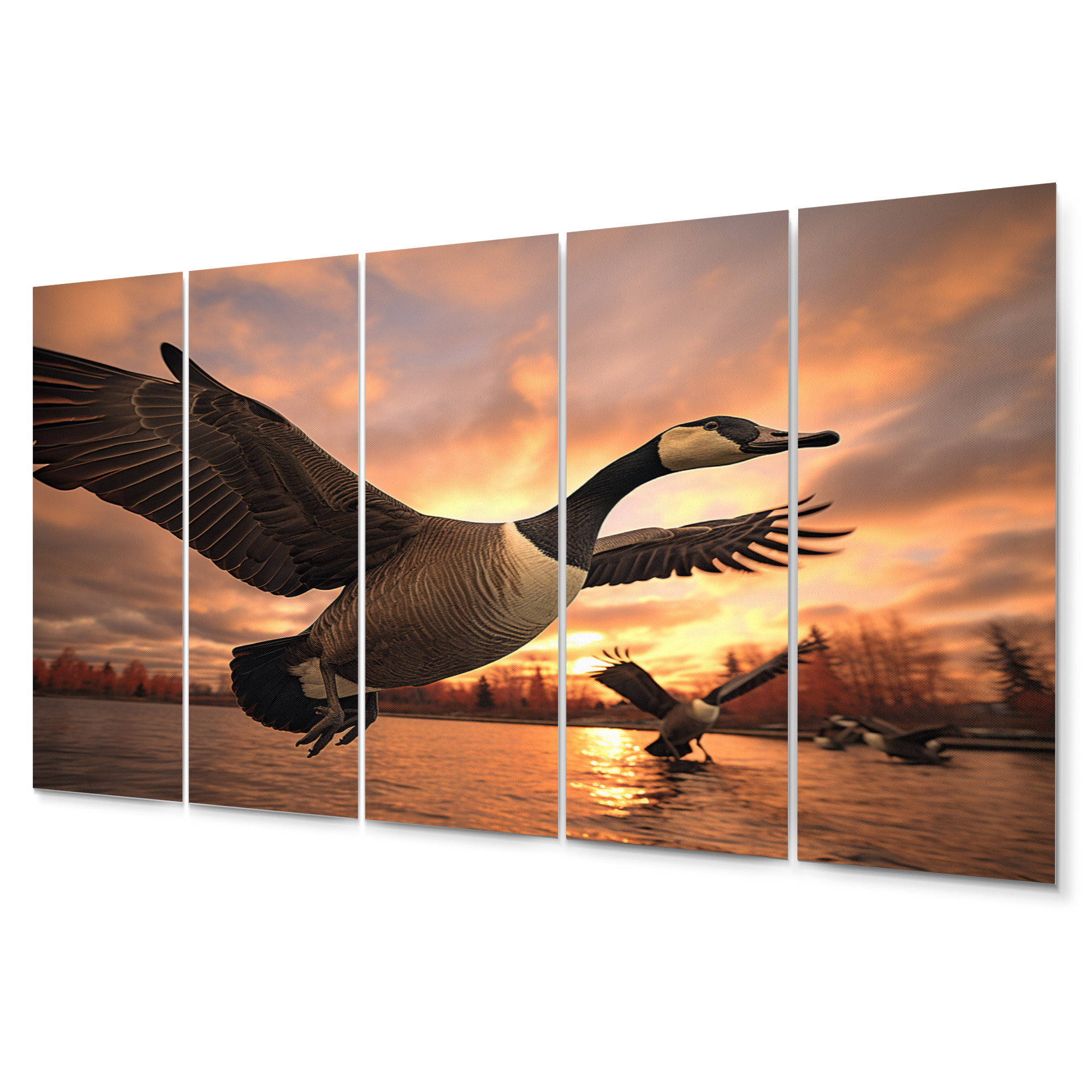 Design Art Canada Canadian Geese I - Animals Metal Wall Art Prints Set ...
