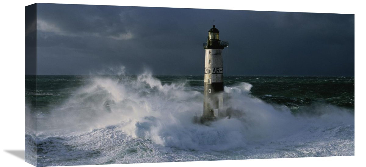 Global Gallery 'Phare d'Ar-Men lors d'une tempete' by Jean Guichard ...