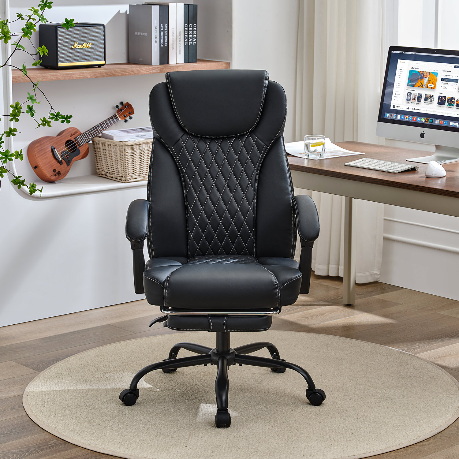 Latitude Run® Big And Tall Office Chair With Foot Rest Ergonomic Office ...