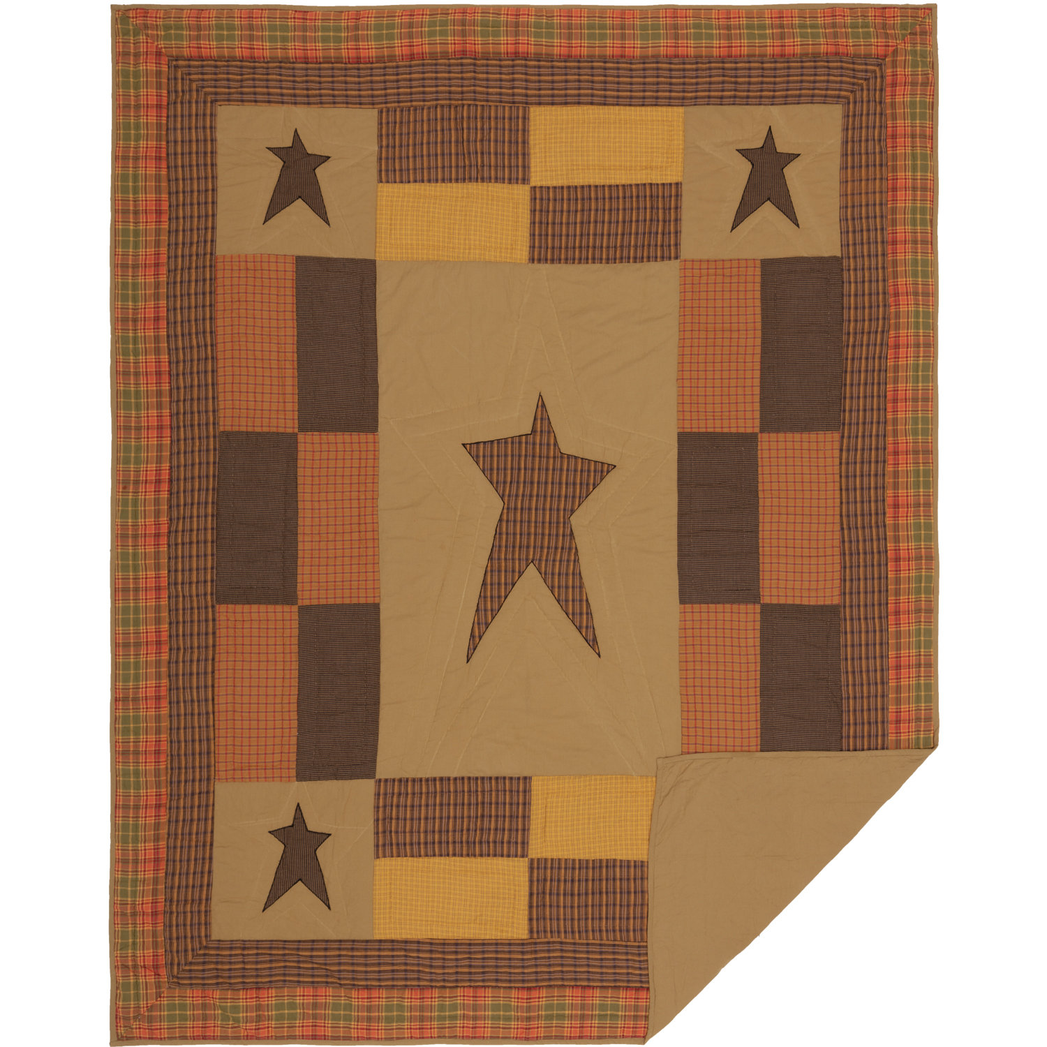 VHC Brands Stratton Dark Khaki/Red-Orange/Country Black Standard Cotton ...