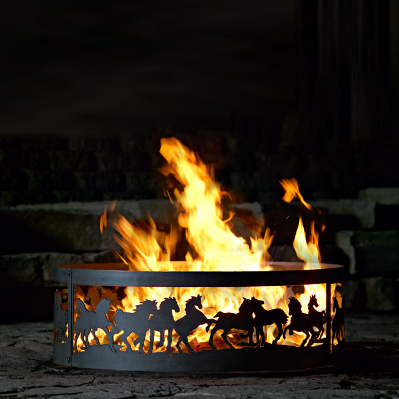 Millwood Pines Jessop Mustang Steel Burning Fire ring & Reviews ...