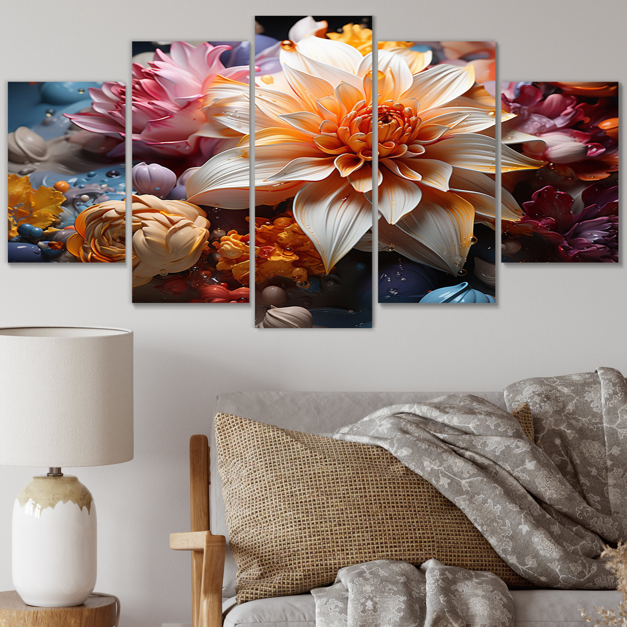 Ebern Designs Peach Pink Abstract Still Lifes - Abstract Still Lifes ...