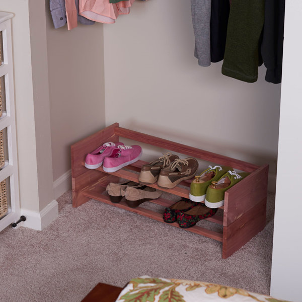 Rebrilliant Stackable Solid Wood Shoe Rack & Reviews | Wayfair