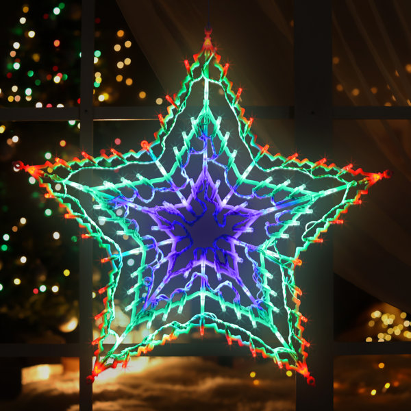 The Seasonal Aisle LED Twinkle Indoor / Outdoor Lighted Window Décor ...