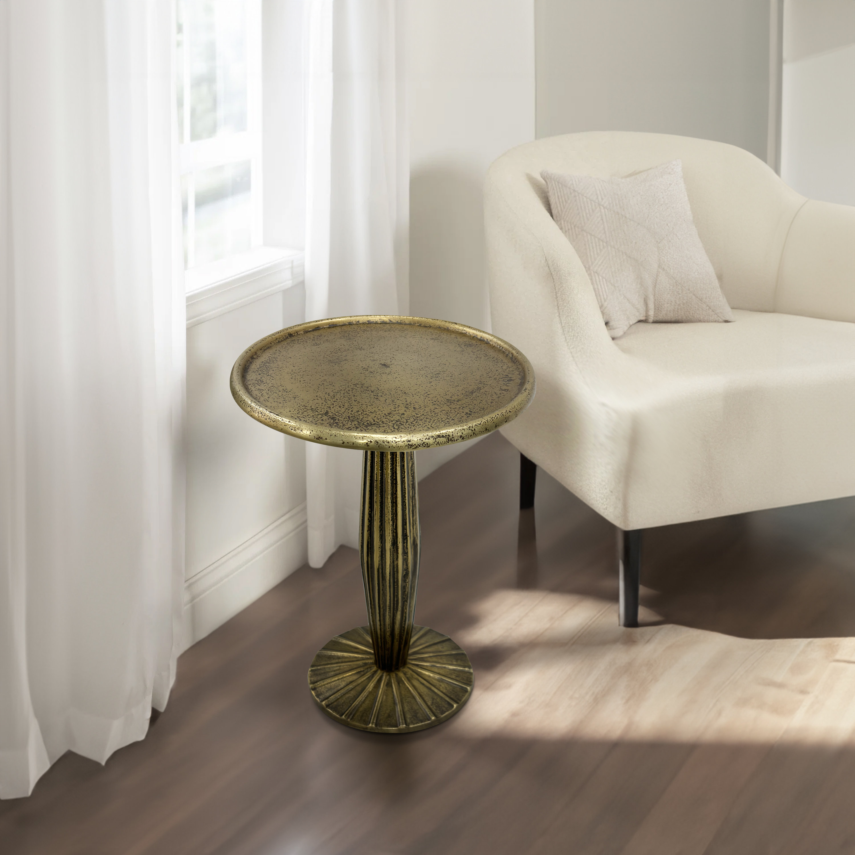 Trent Austin Design® Amett 17 Inch Side End Drink Table, Fancy Fluted ...