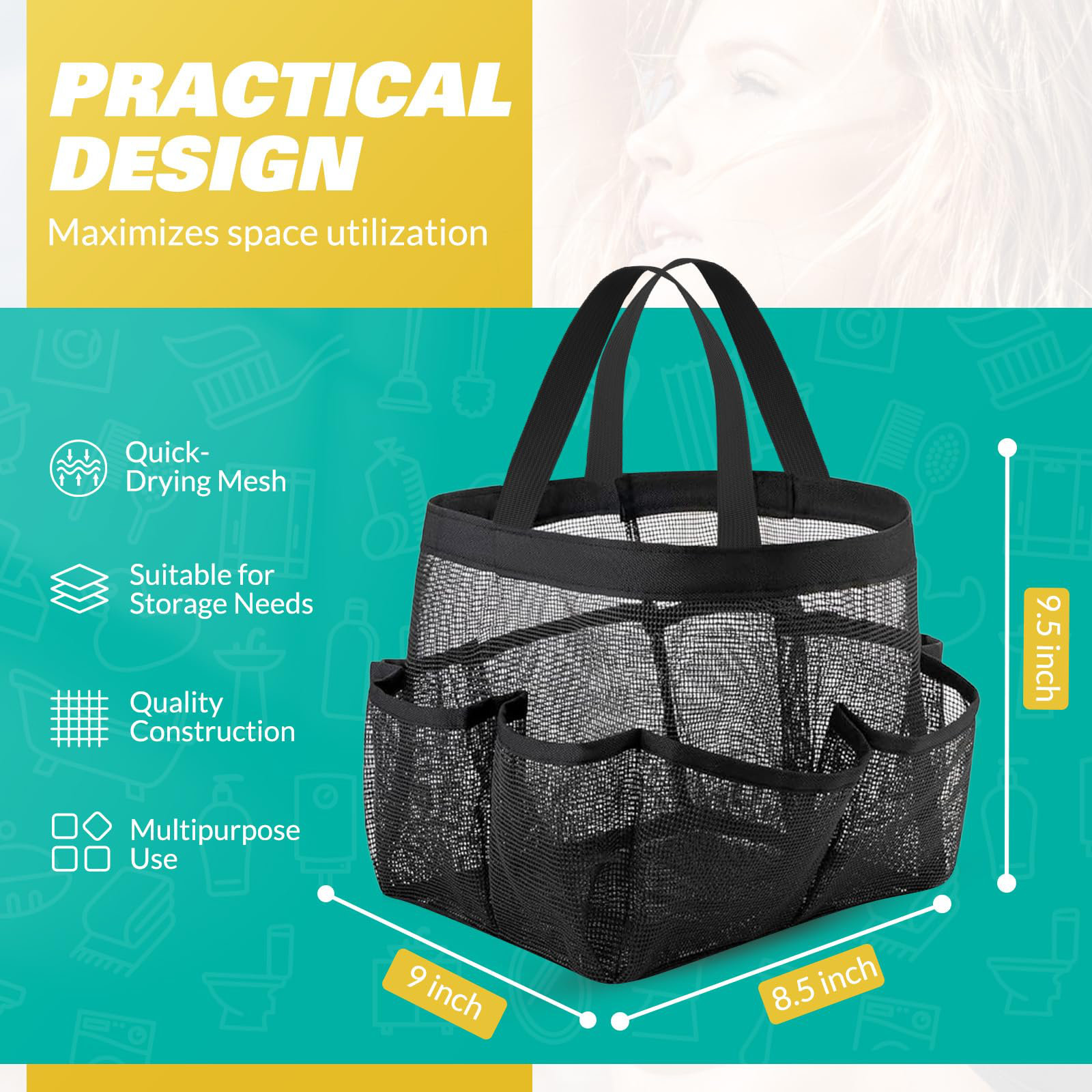 Wrought Studio Mesh Shower Caddy Portable For College Dorm Room ...