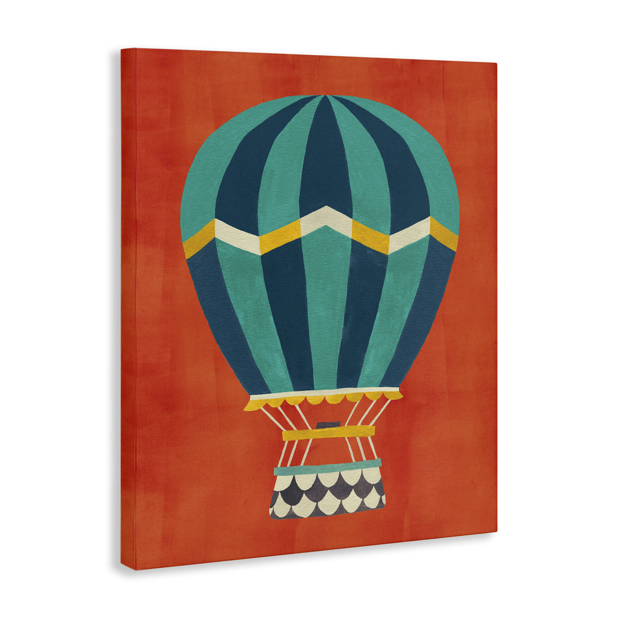 Winston Porter Hot Air Balloon on Red Canvas Wall Art by Irene Chan ...