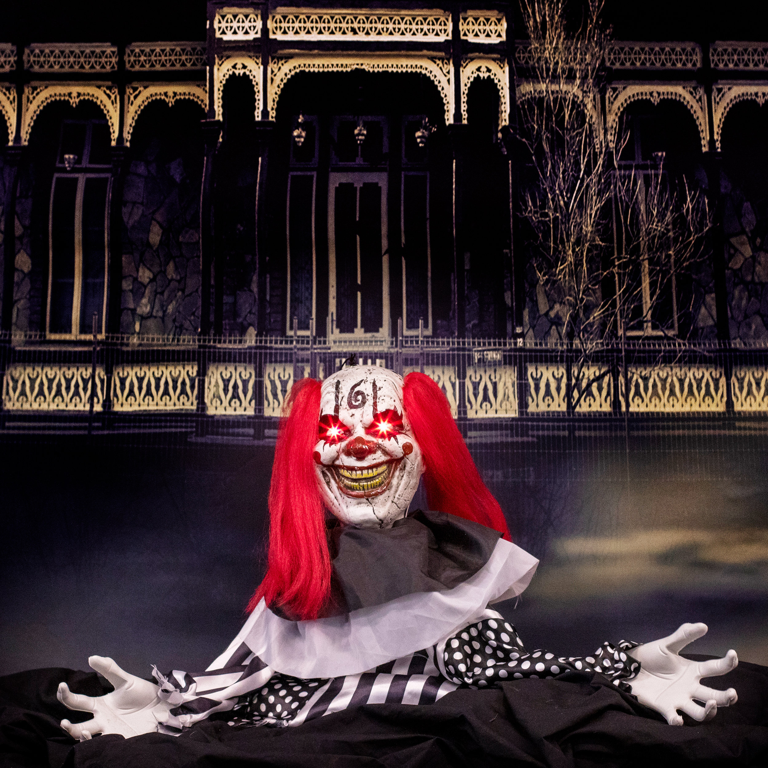 Haunted Hill Farm 18 In. Scary Groundbreaker Clown, Halloween ...