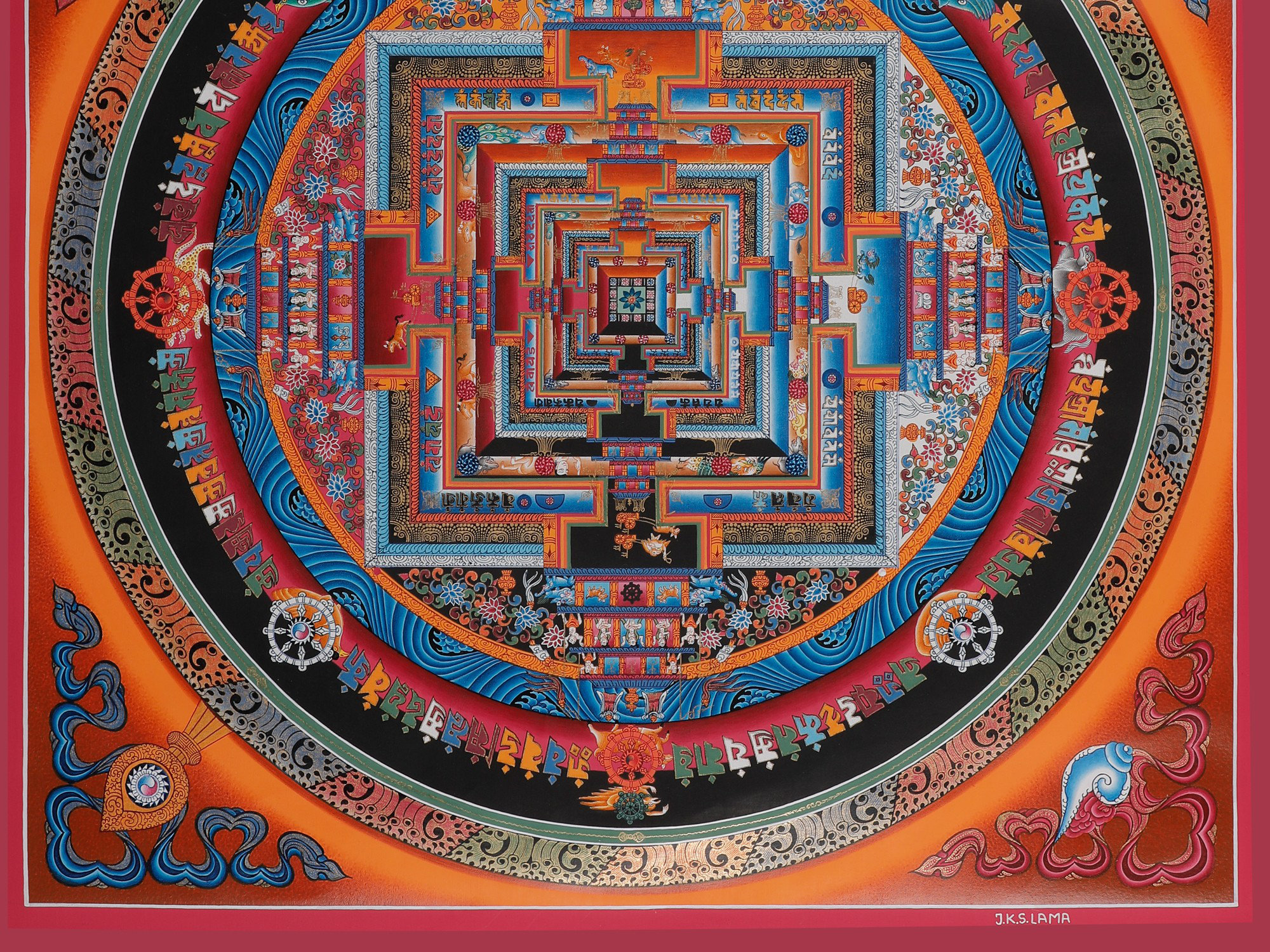Exotic India Kalachakra With Border (Brocadeless Thangka) | Pure 24 ...