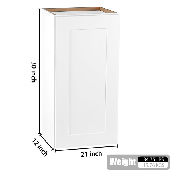 Ophelia & Co. Armoire murale en bois blanc avec 1 porte, 2 tablettes ...