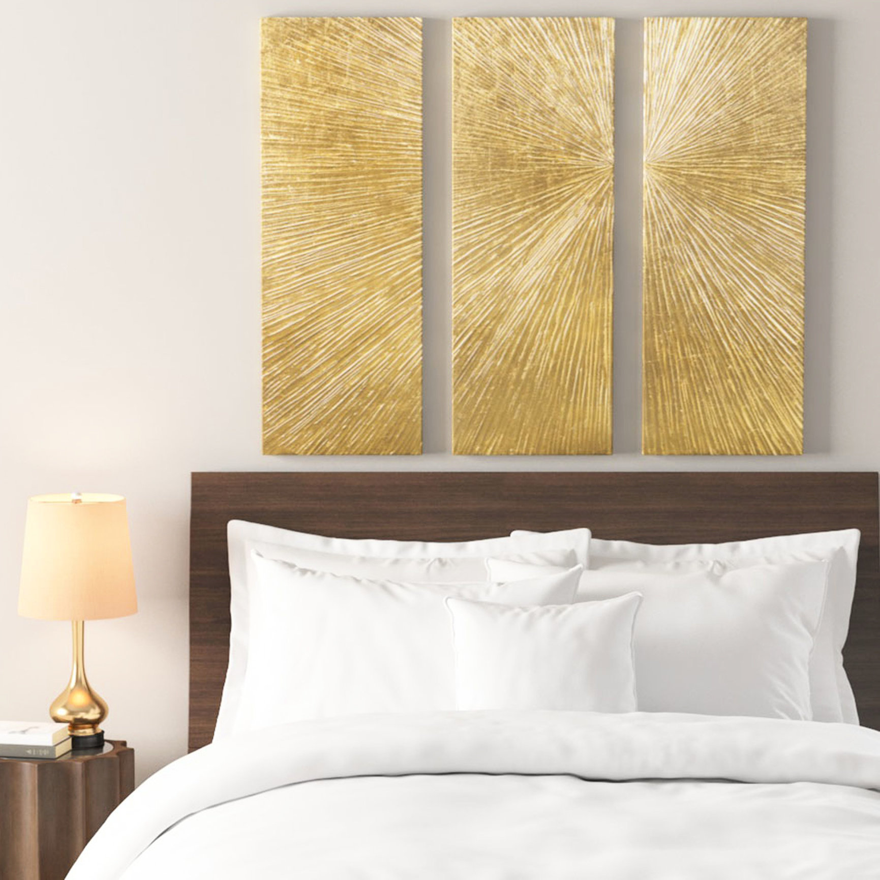 Everly Quinn 3 Wall Art - Hand Painted With Metallic Gold Flair, Indoor ...