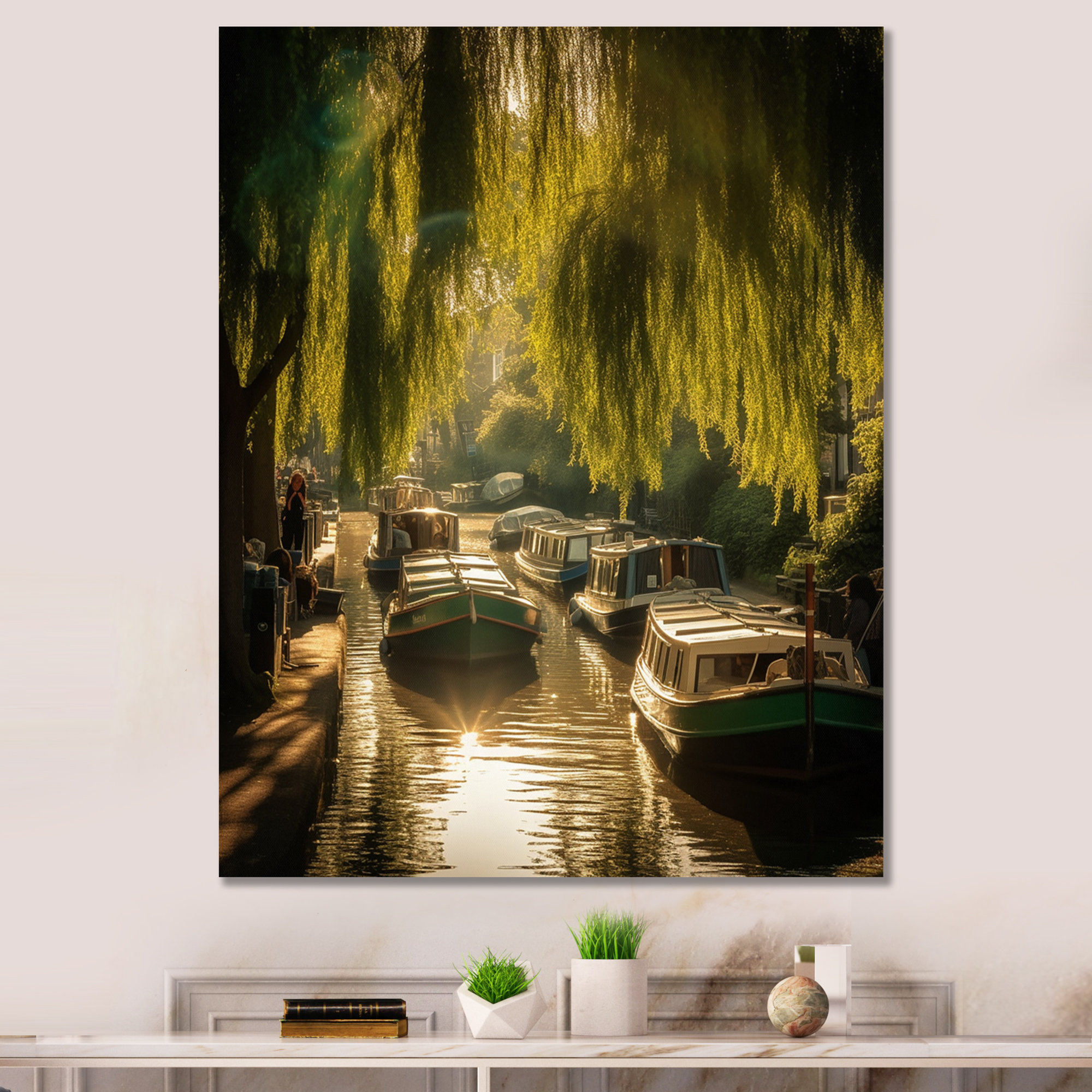 Breakwater Bay Little Venice With Willow Tree And Boats Framed On ...
