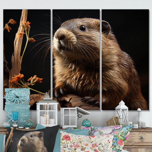 Ebern Designs " Beaver Portrait " 3 - Pieces - Wayfair Canada