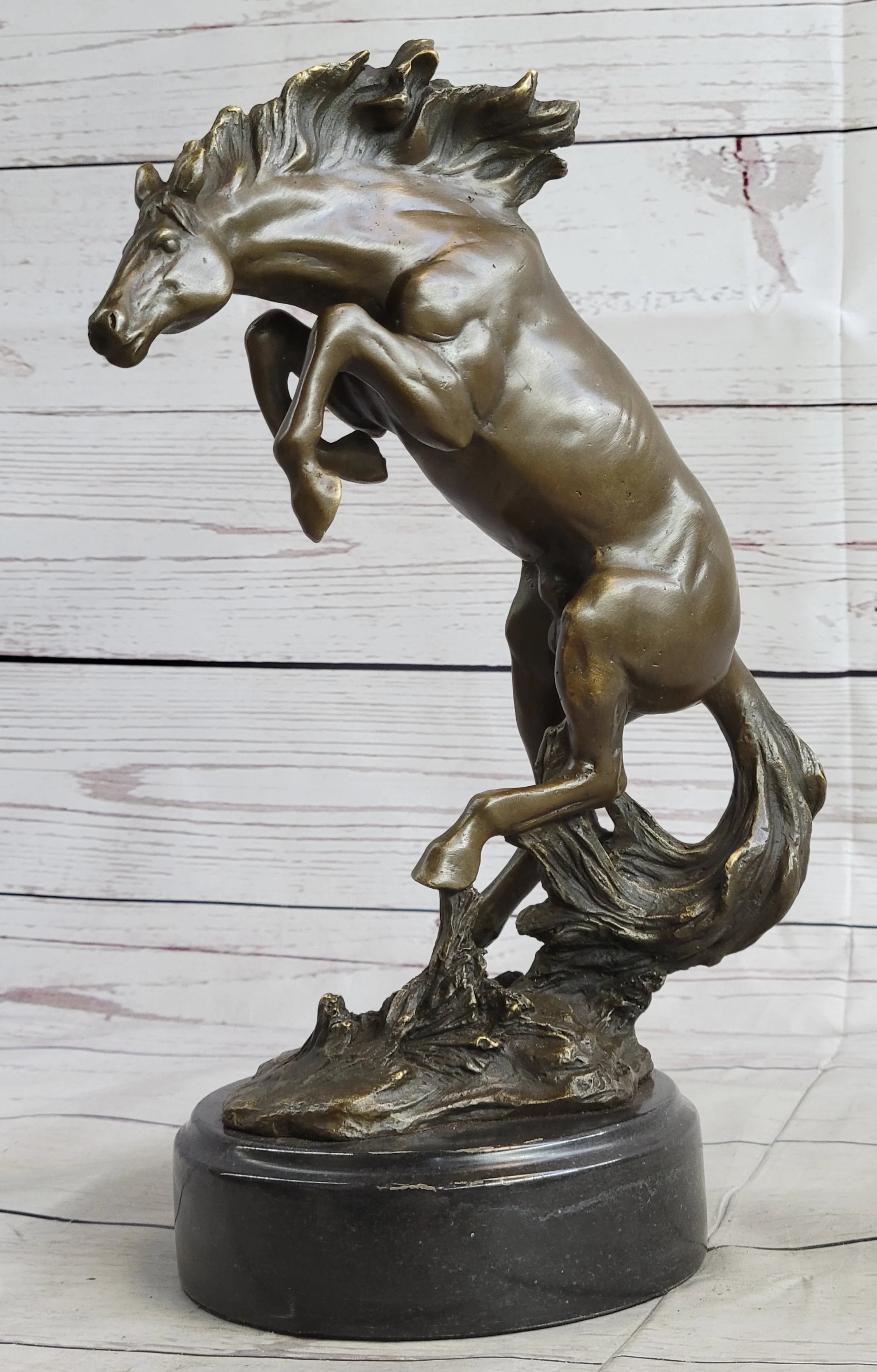 Williston Forge Rearing Horse Bronco Stallion Bronze Statue Sculpture ...