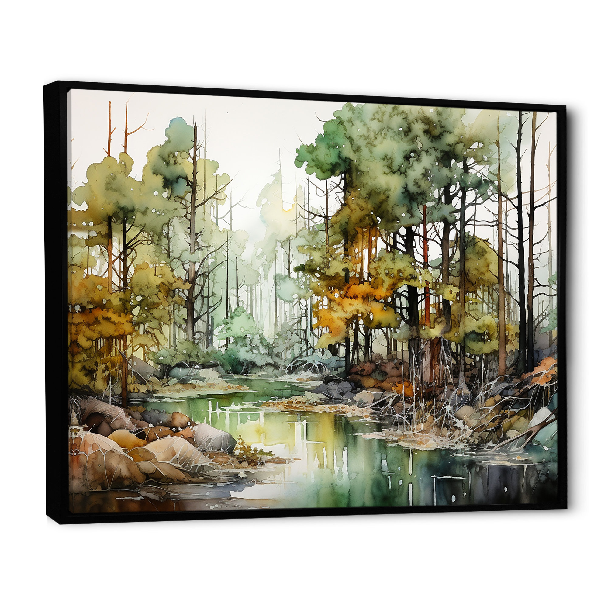 Millwood Pines Alcohol Ink Forest Landscape On Canvas Print | Wayfair