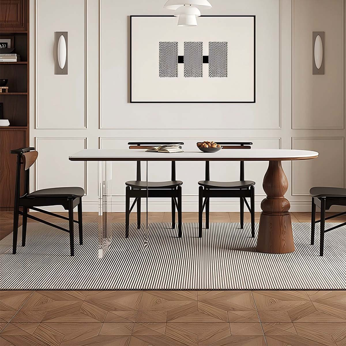 Orren Ellis Semi-Circular Solid Wood Slab Dining Table - Wayfair Canada