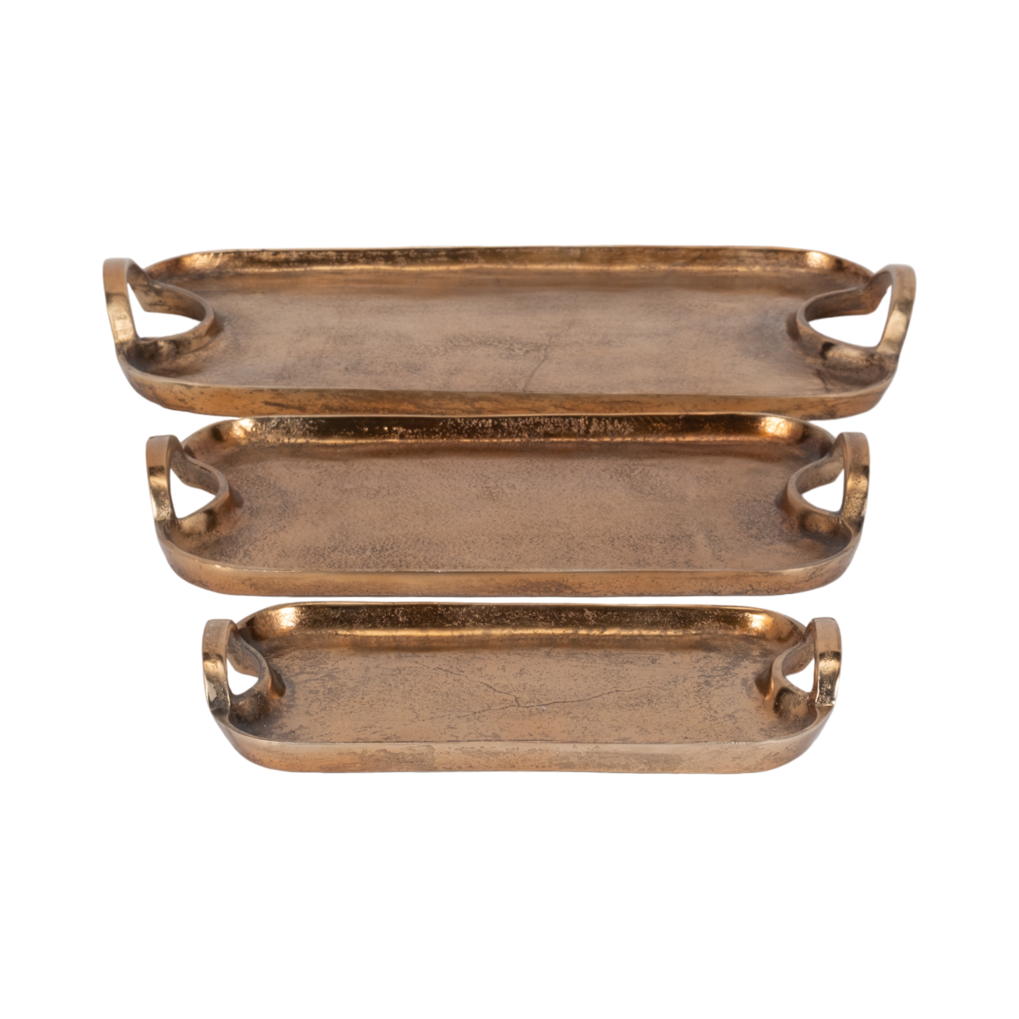 Birch Lane™ 15 and 19 and 23" Darcy Aluminum Trays in Bronze Finish ...