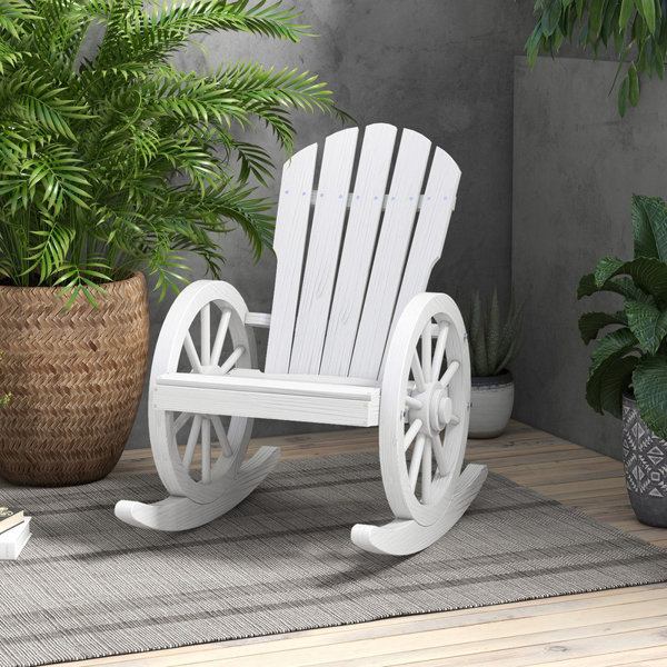 Beachcrest Home™ Outsunny Wooden Rocking Chair, Adirondack Rocker Chair ...