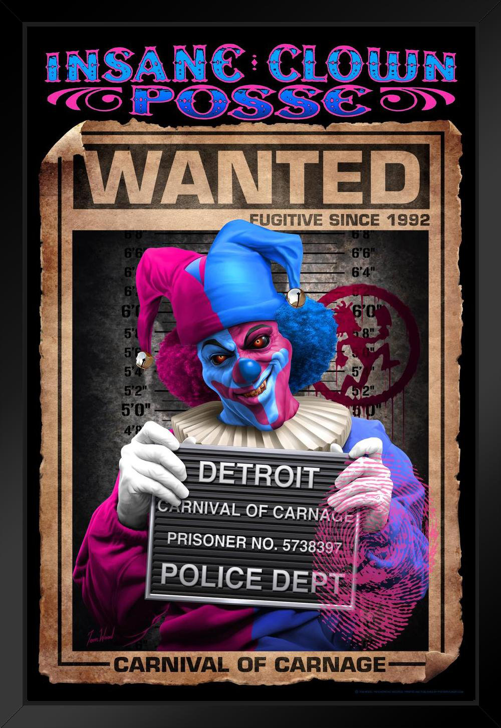 Trinx " Wanted Sign Carnival Of Carnage Police Dept ICP Insane Clown ...