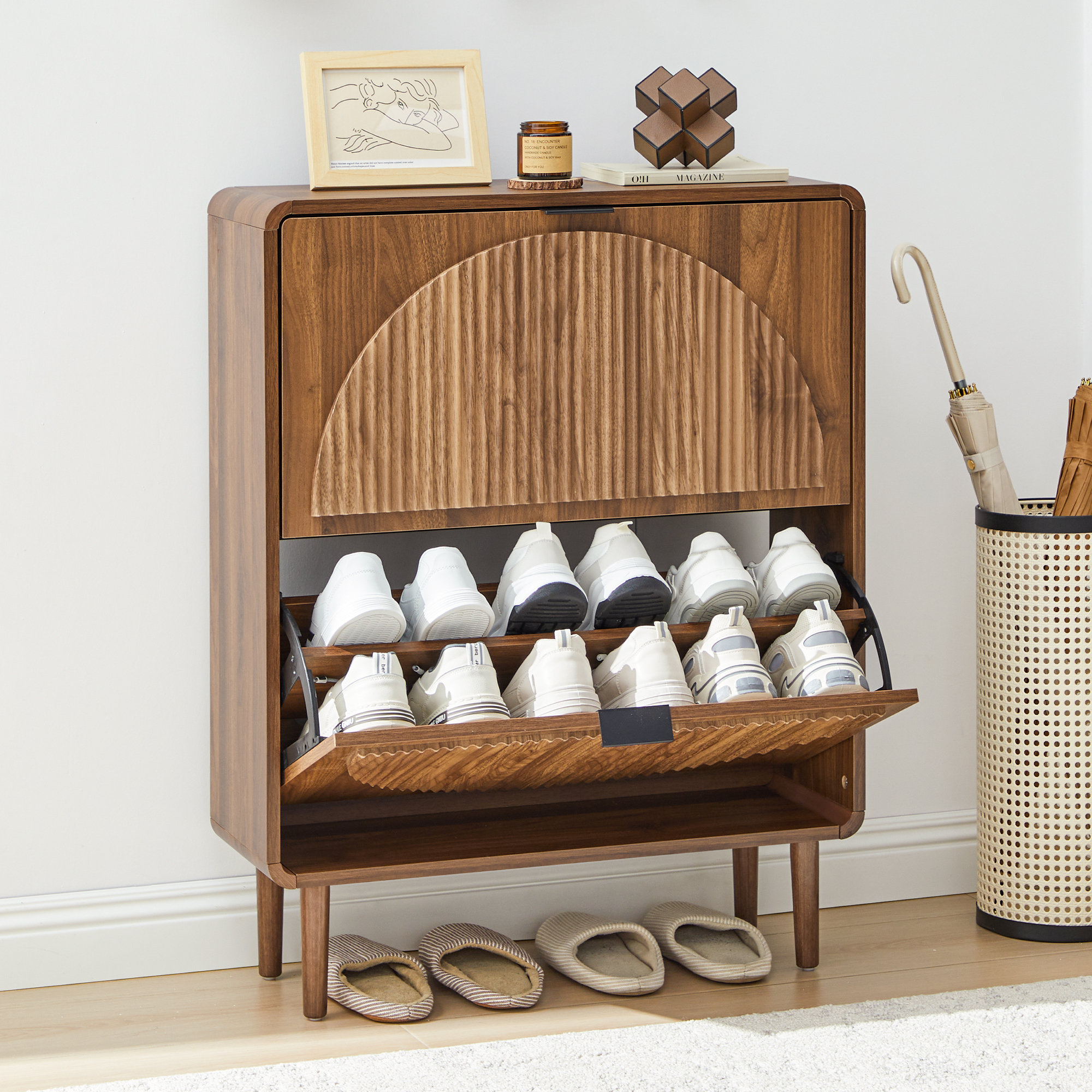 Rebrilliant 12-Pair Shoe Storage Cabinet - Wayfair Canada