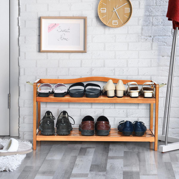 Bay Isle Home 8 Pair Solid Wood Shoe Rack & Reviews | Wayfair