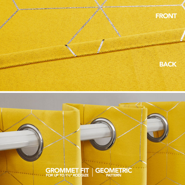 Deconovo Silver Diamond Pattern Curtain Pair | Wayfair