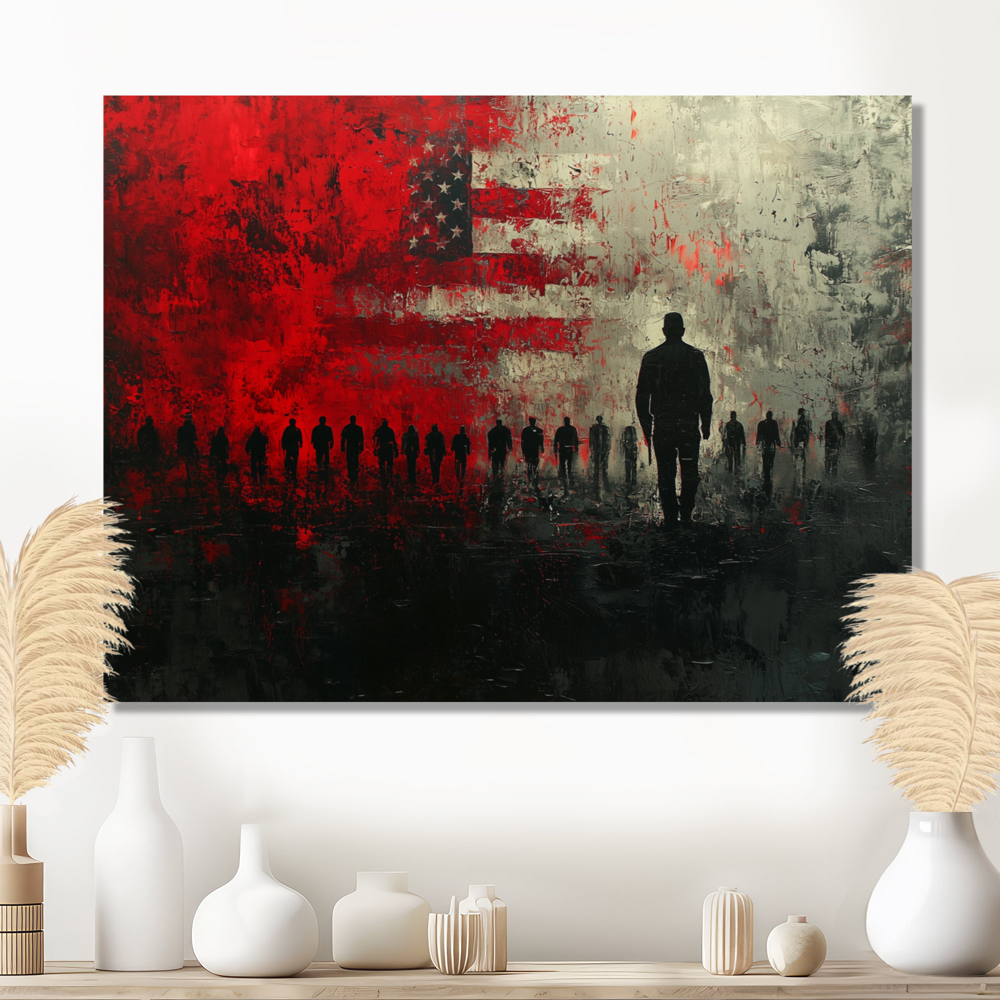 Lark Manor™ Jaanna Usa Patriotism Soldier Memory - USA Wall Art | Wayfair