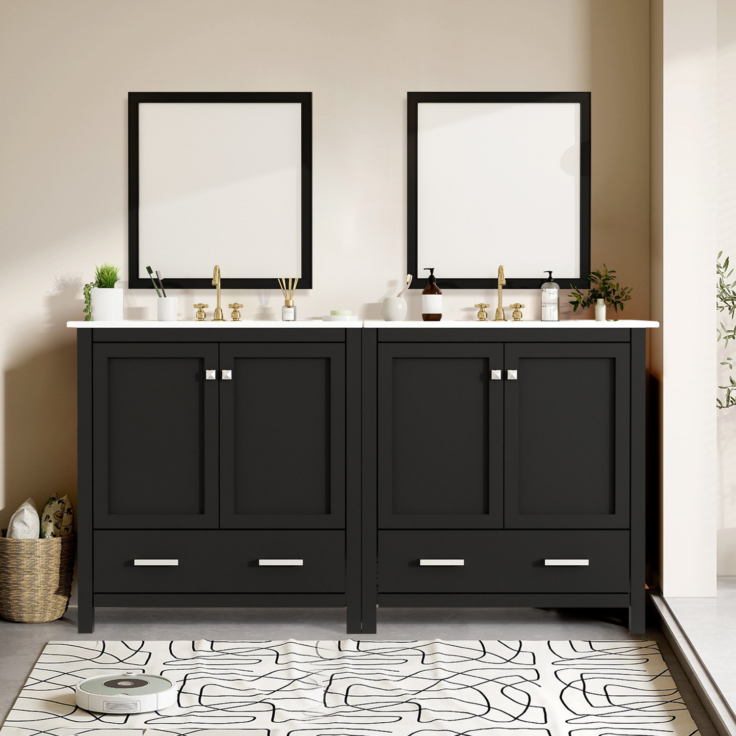 Latitude Run® 60" Bathroom Vanity Set With Double Vanities (separate ...