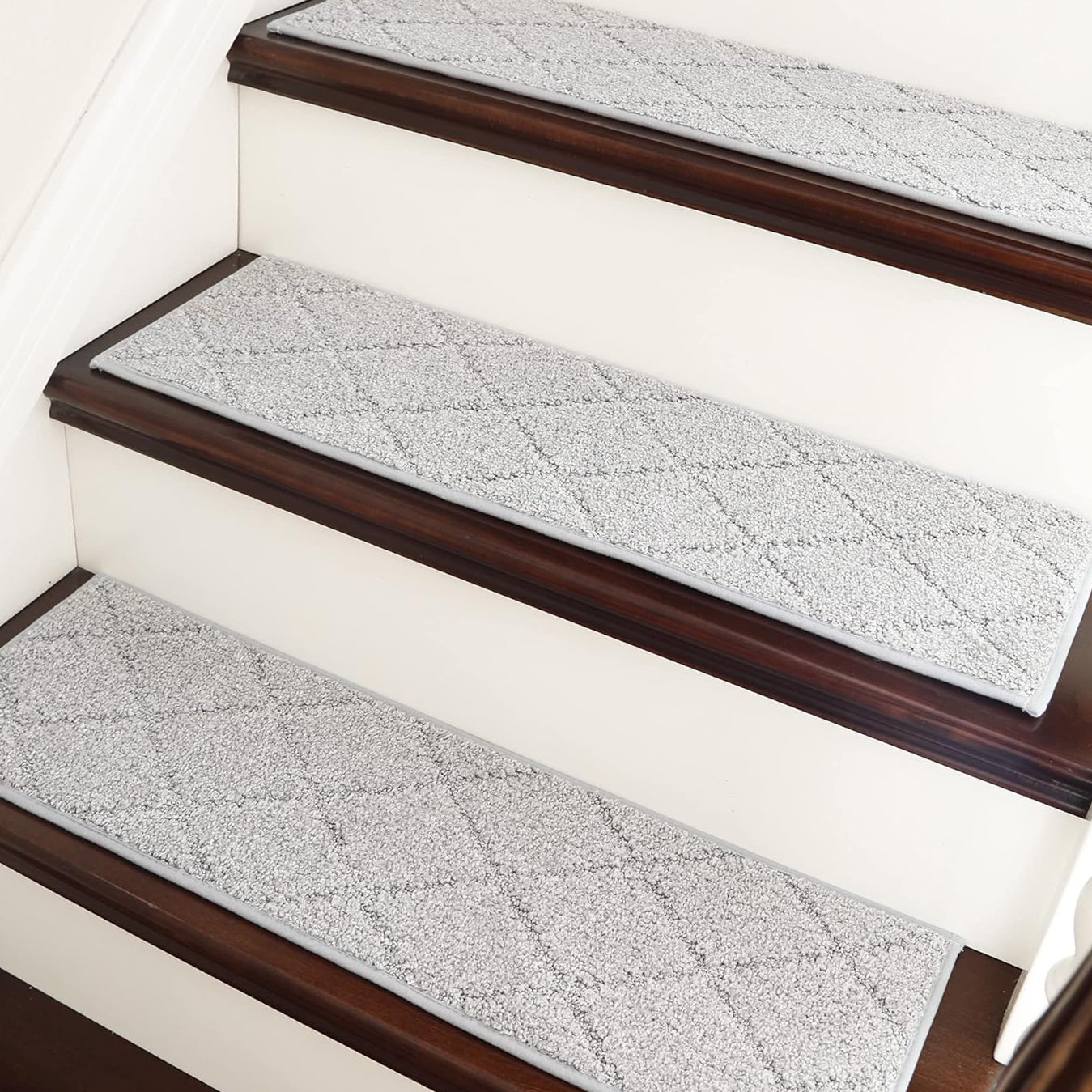 Bazwe Edging Stair Treads Non-Slip Carpet Mat 28inX9in Indoor Stair ...