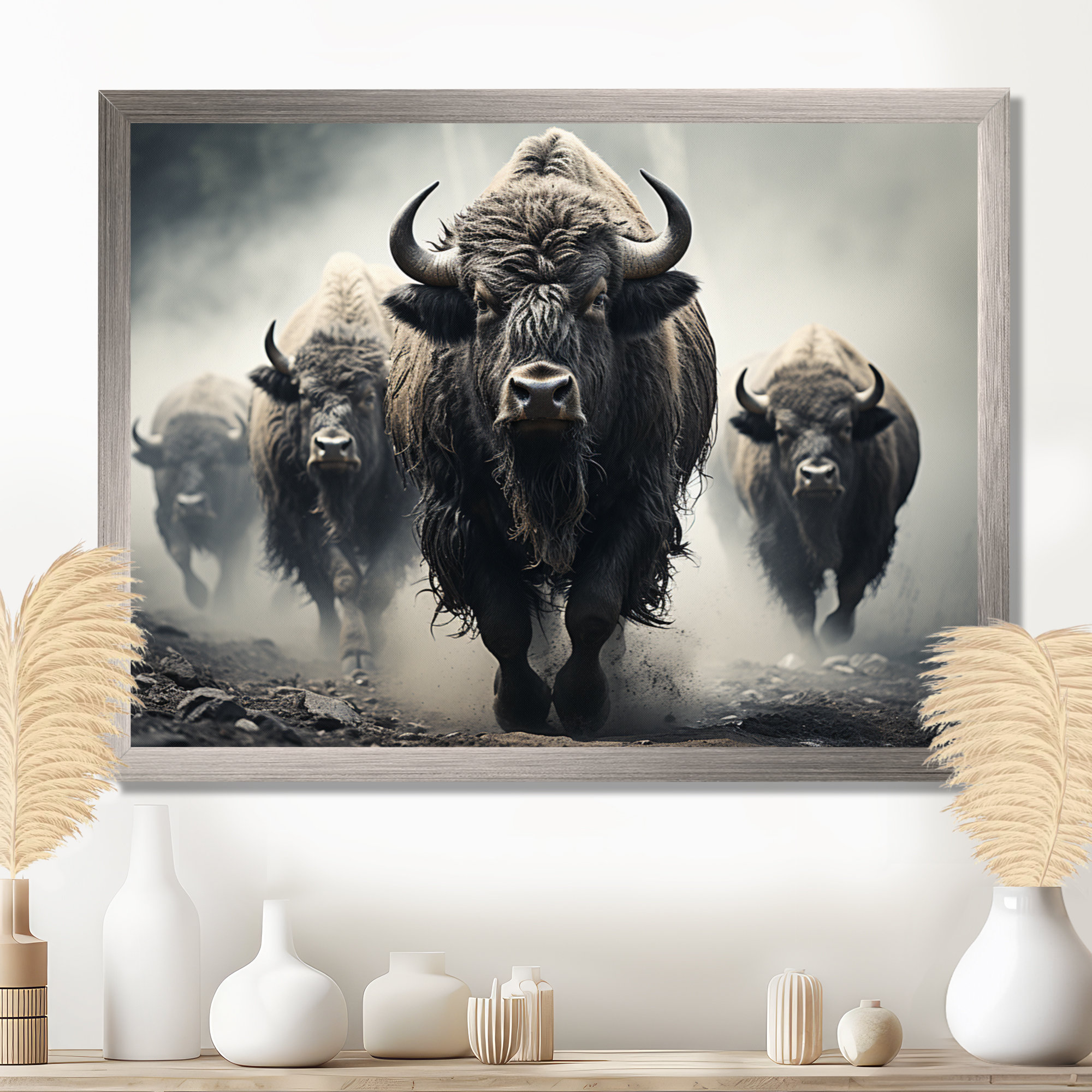 Union Rustic Grey Buffalo Gentle Guardians I - Buffalo Wall Art ...