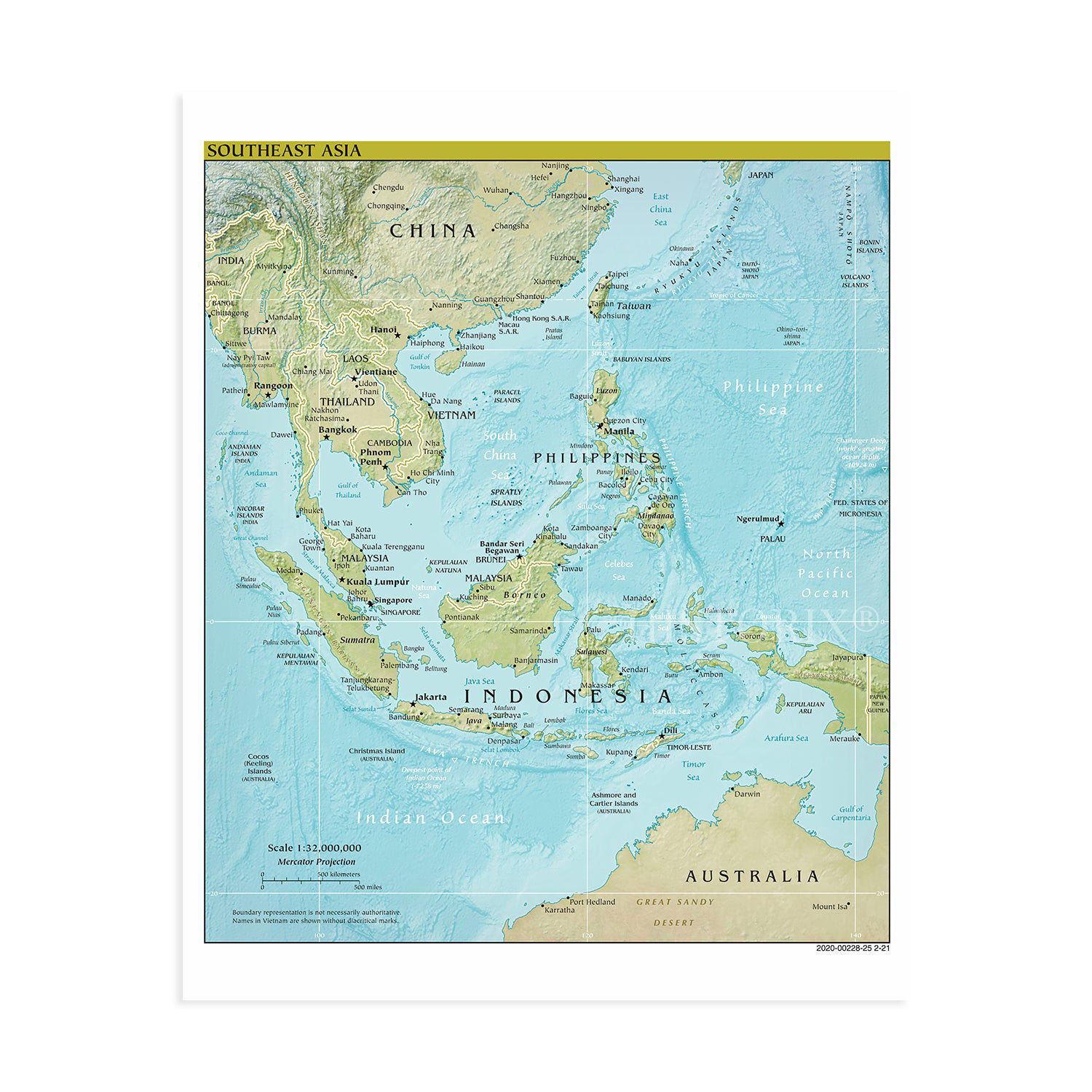 Williston Forge 2021 Southeast Asia Map - South East Asia Wall Map - SE ...