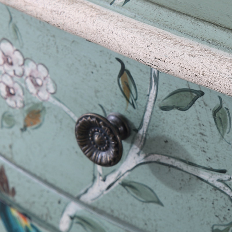 Ruthber Solutions Half-Moon Cabinet with Hand-Painted Accents | Wayfair