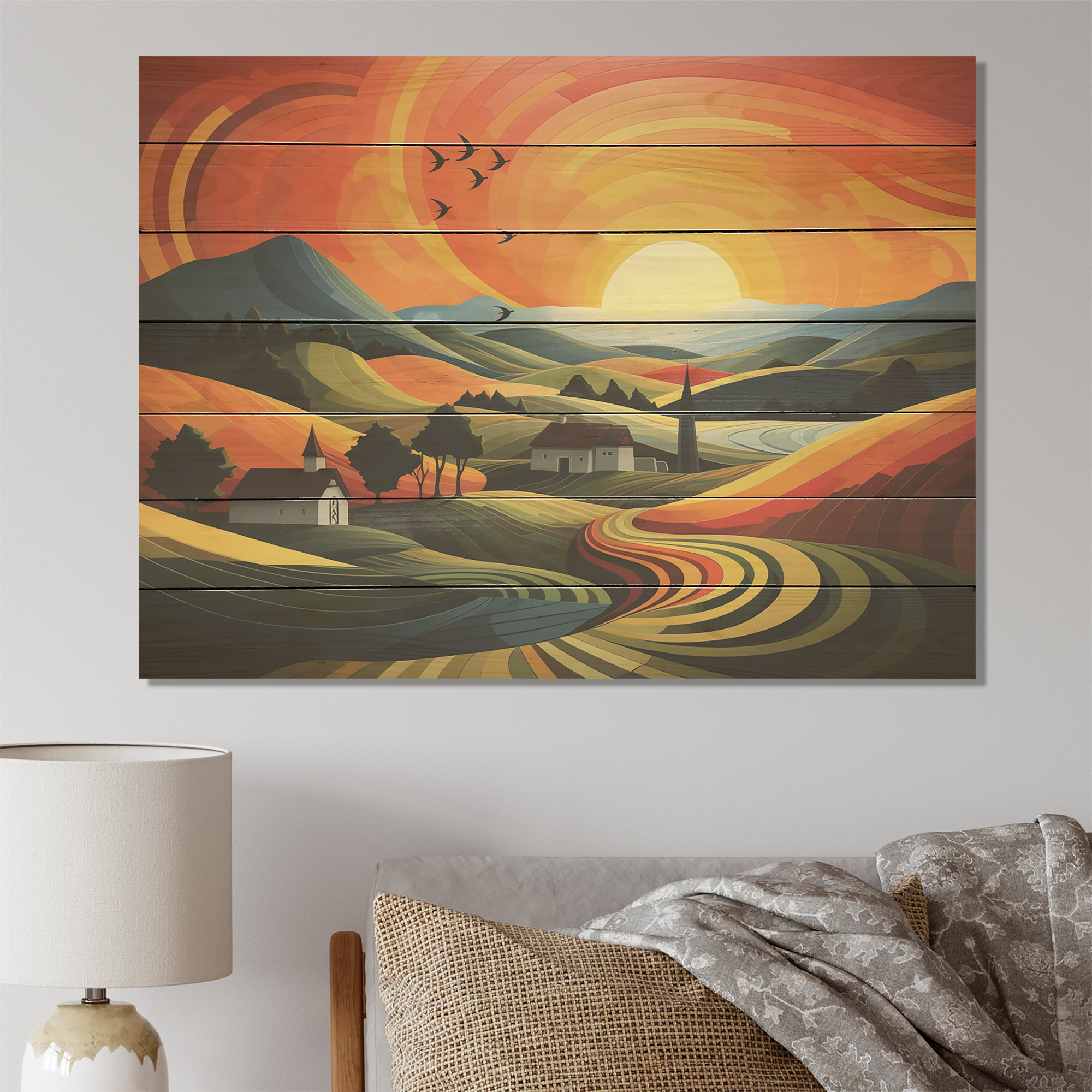 Millwood Pines Minimalist Indiana Farm Countryside I - Barns On Wood ...