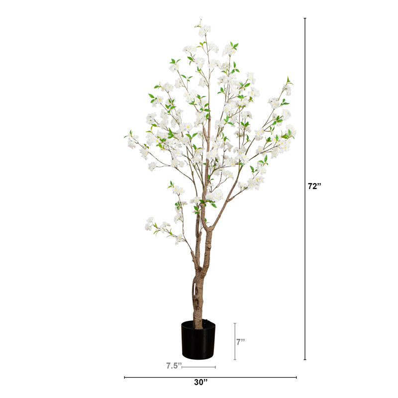 Primrue 6ft. Artificial Deluxe Cherry Blossom Tree | Wayfair