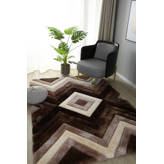 Latitude Run® Corey-Leigh Geometric Shag Orange/Red/Black Area Rug ...