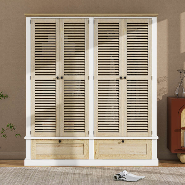 Cosmic 4 Shutter Door Wardrobe Armoire Closet With 2 Drawers | Wayfair