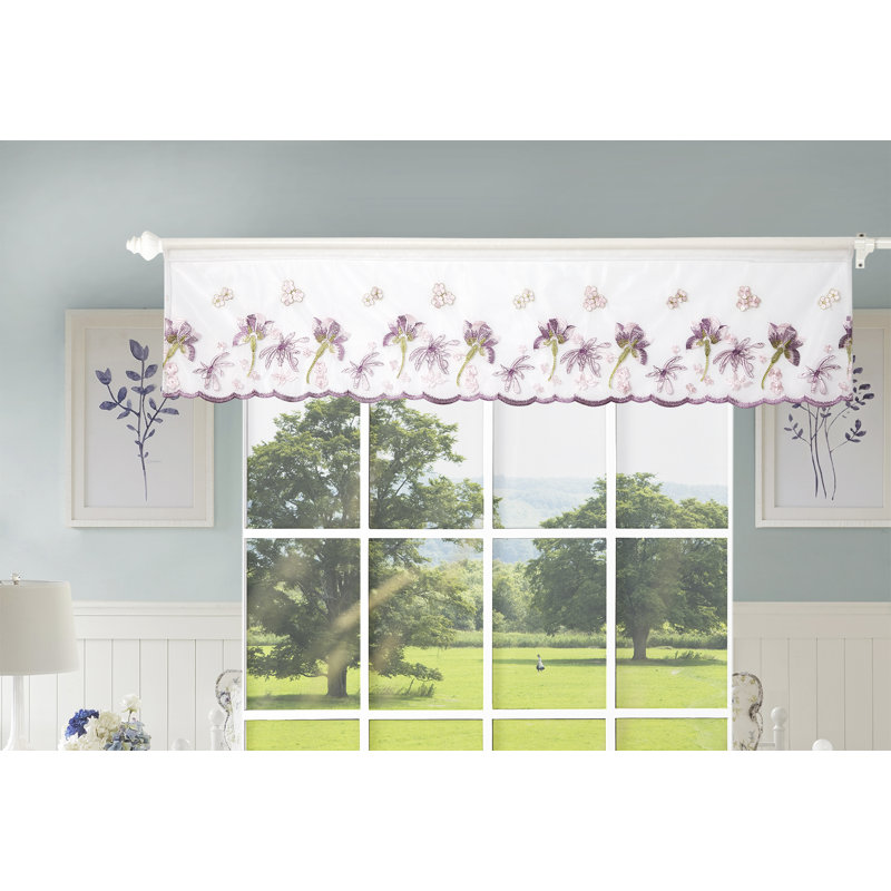 Lark Manor™ Burline Riviera Floral Lace Pattern 60'' W Window Valance ...