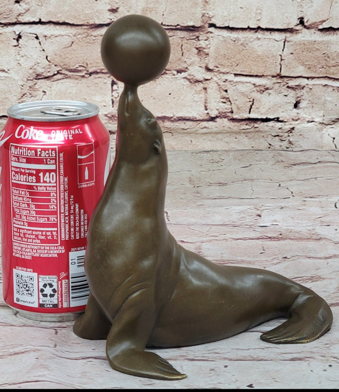 Rosecliff Heights Seal Balancing Ball on Nose - Bronze Figure Sculpture ...